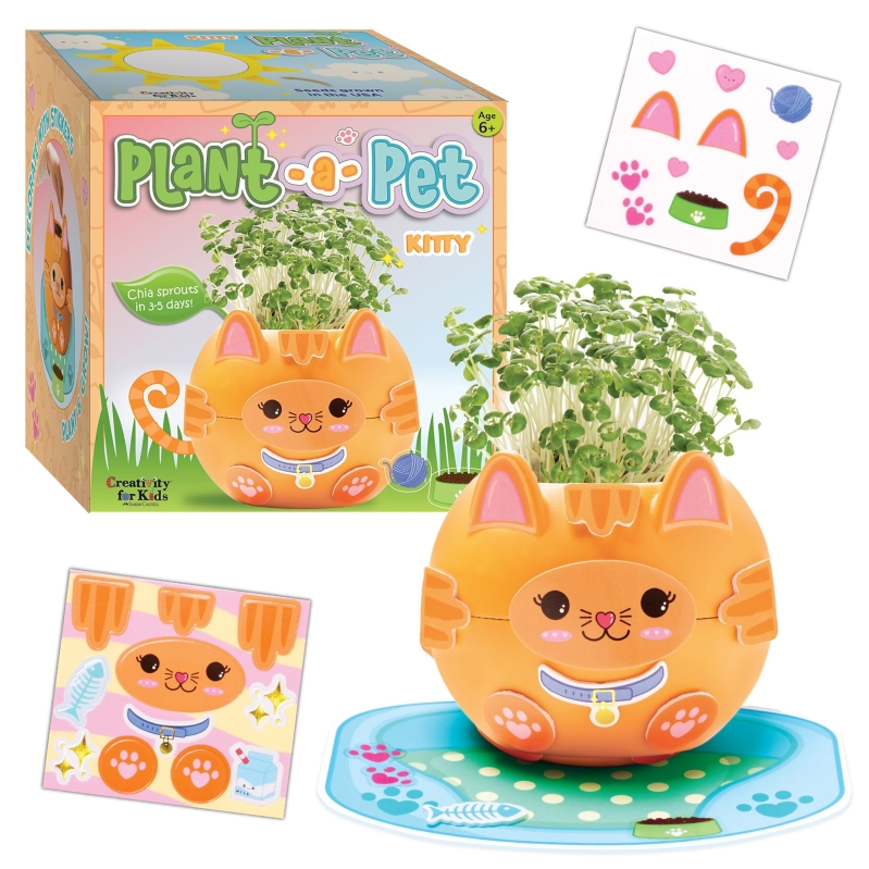 Plant-A-Pet Kitty - Fun DIY Craft Kit for Kids - CP Deals