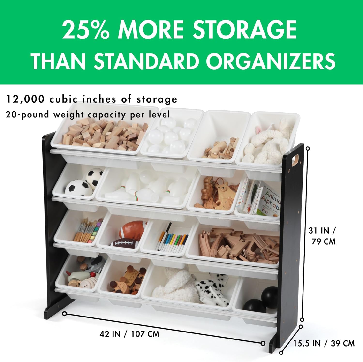 Humble Crew Supersized Toy Organizer | 16-Bin Kids Storage System - CP ...
